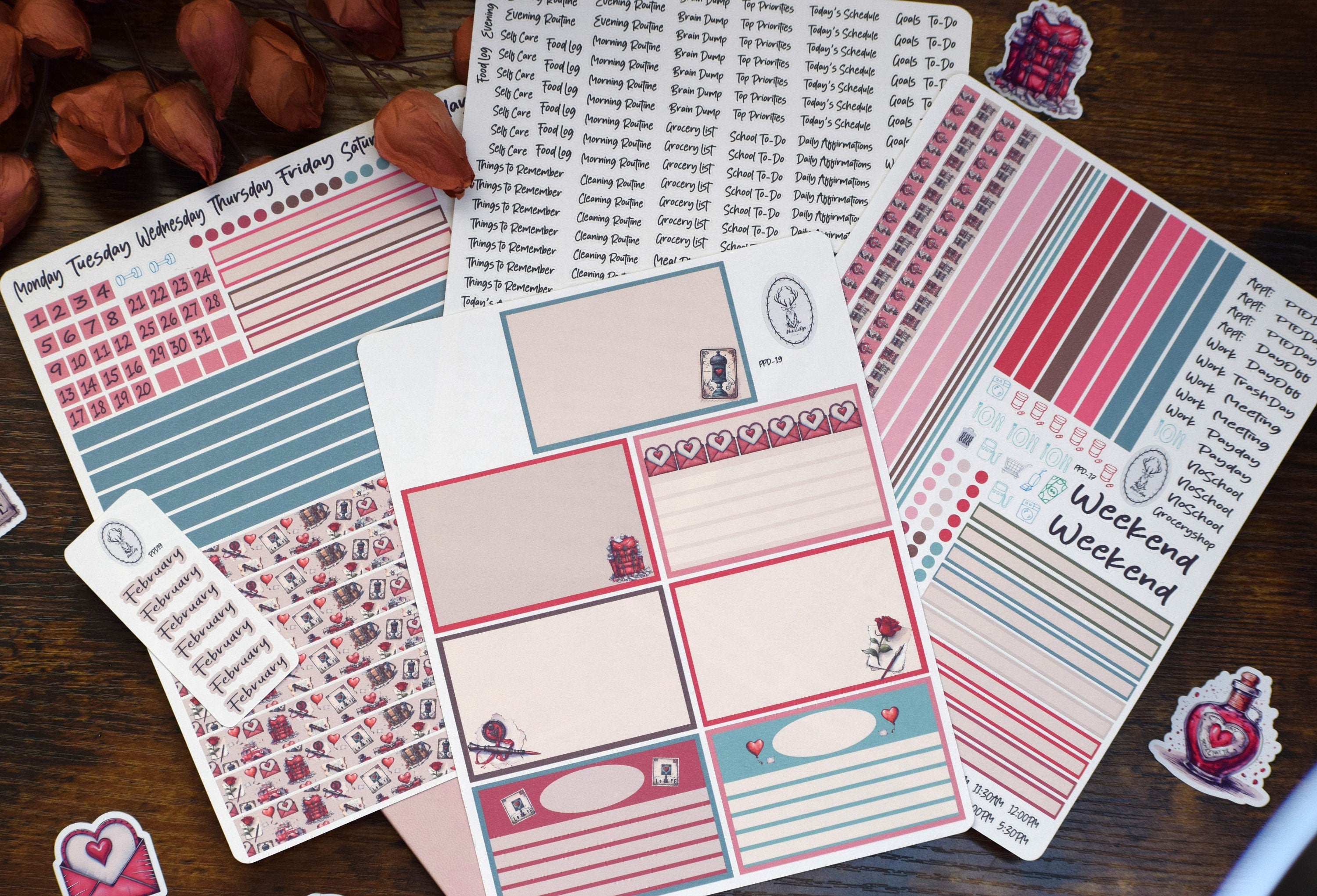 Plum Paper 7x9 Daily Weekly Planner Sticker Kit #19, Traveling Love Le ...